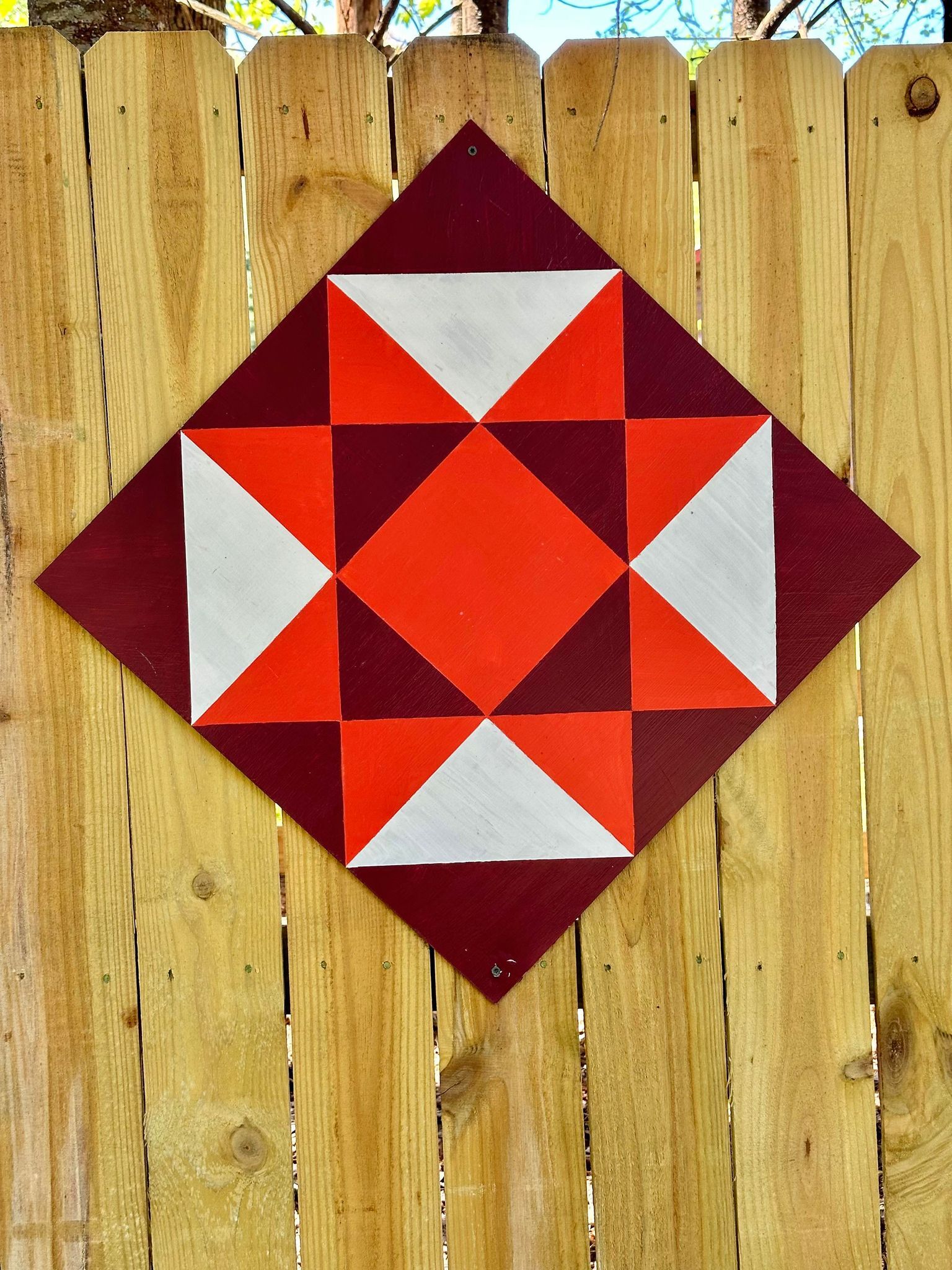 Virgina Tech School Colors Barn Quilt Pattern #2 | Blue Ridge Ceramics ...